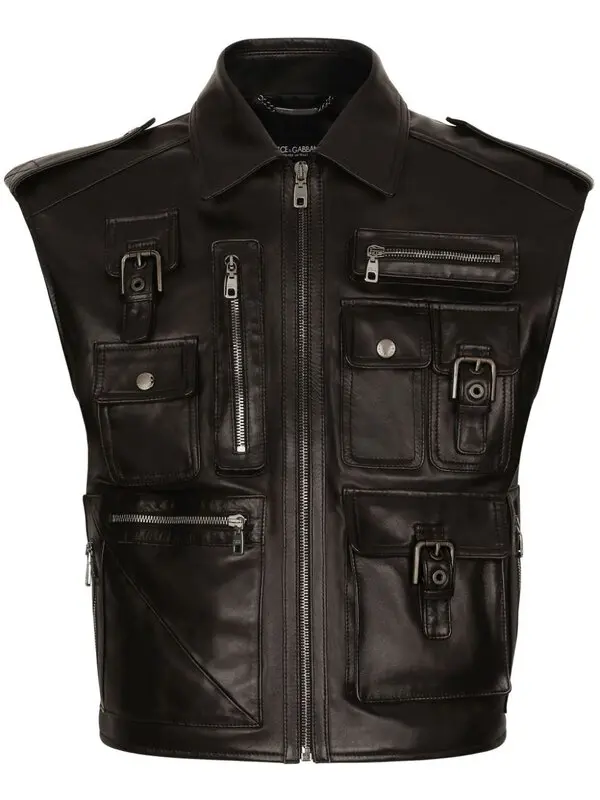 Dolce & Gabbana Biker Leather Gilet