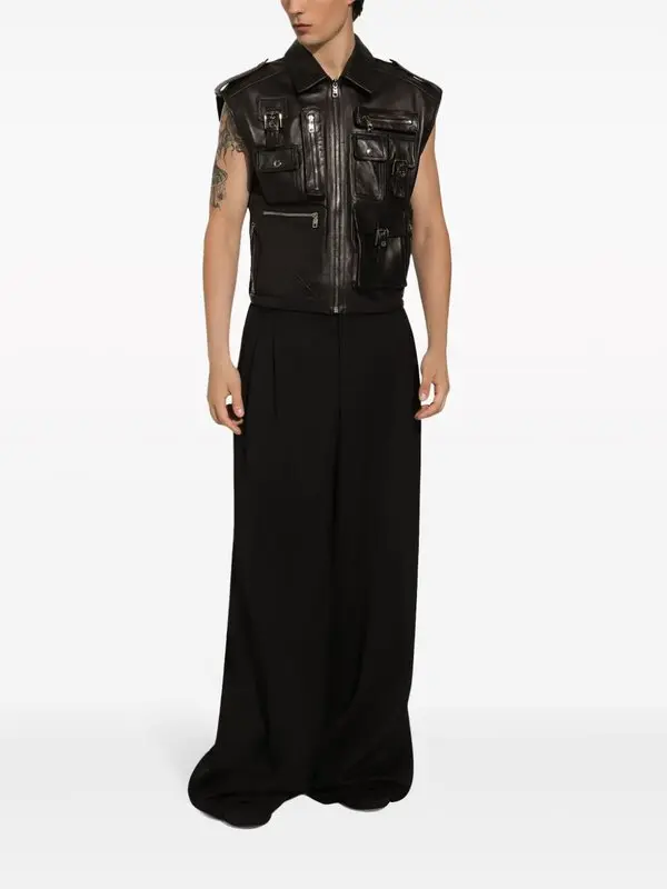 Dolce & Gabbana Biker Leather Gilet