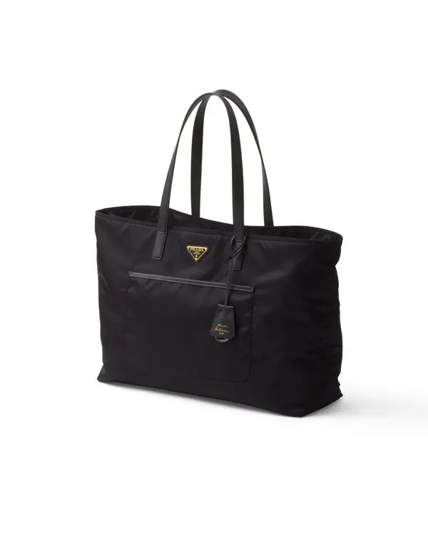 Prada Re-edition 1978 Large Re-nylon And Saffiano Leather Tote - Black