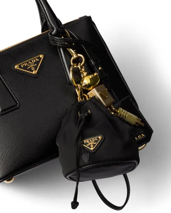 Prada Re-nylon Keychain Charm - Black