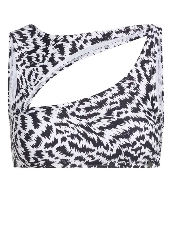 Karl Lagerfeld Animal-print Bikini Top - Black