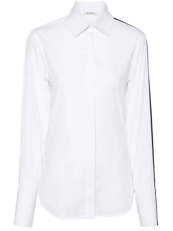 PETER DO Side-stripe Cotton Shirt - White