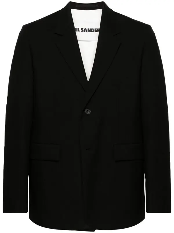 JIL SANDER Single-breasted Twill Wool Blazer