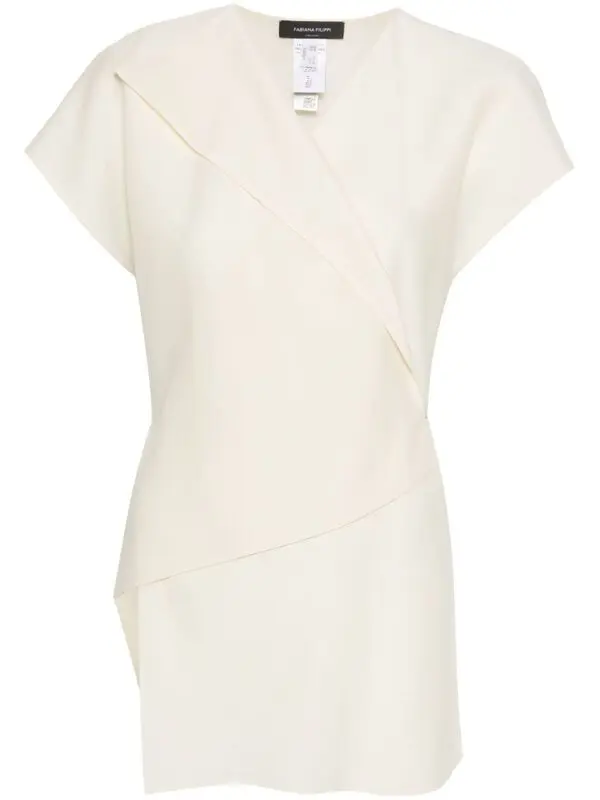 Fabiana Filippi V-neck Wrap Blouse - Neutrals