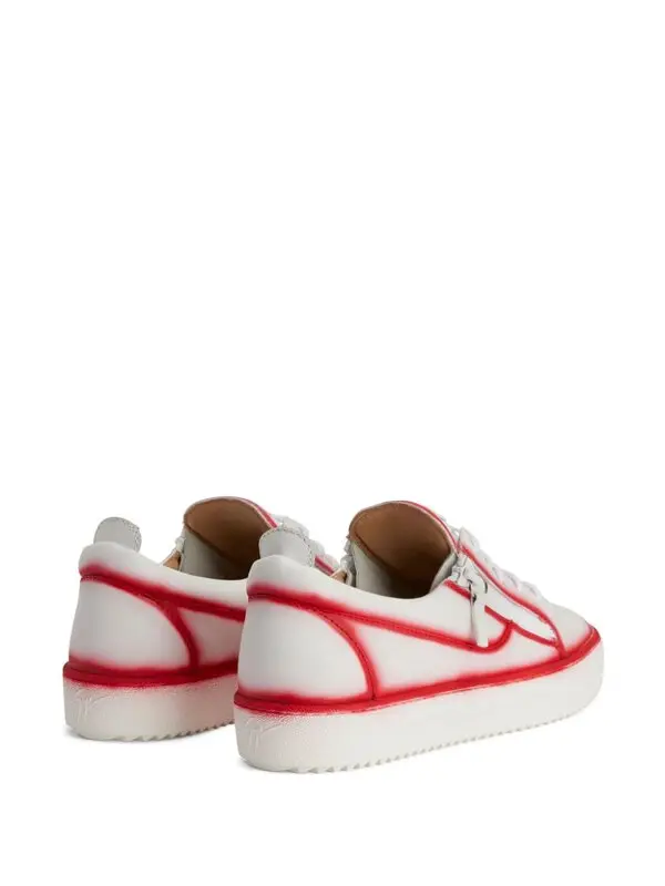 GIUSEPPE ZANOTTI Frankie Seam-detail Double-zip Low-top Sneakers - White