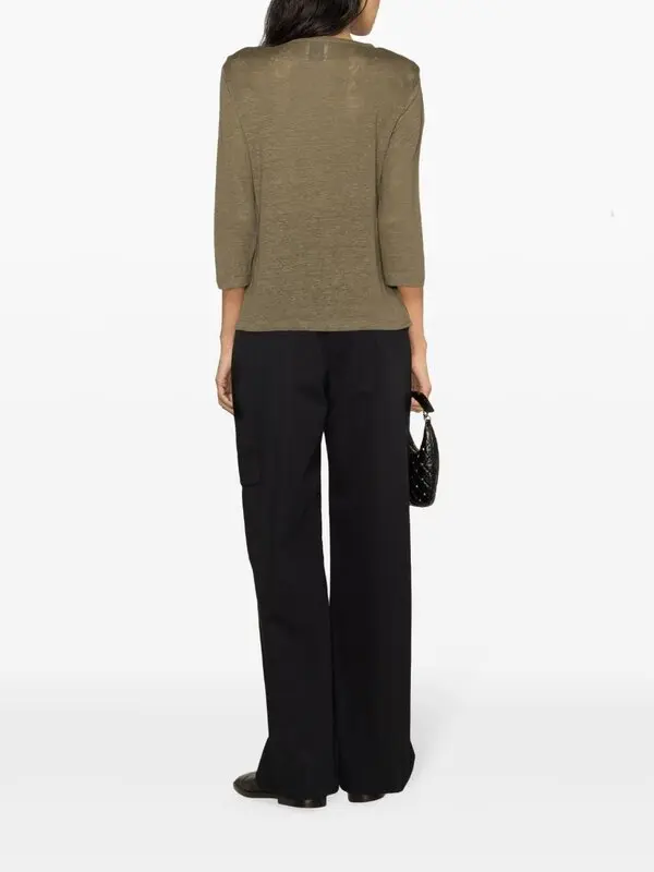 ALLUDE Boat-neck Linen Jumper