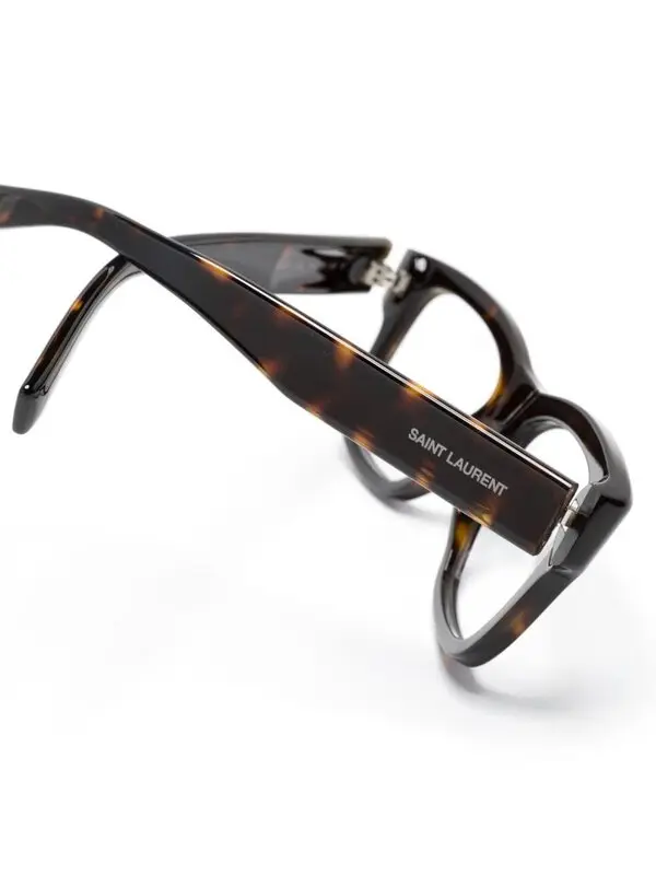 Saint Laurent Sl 677 Wayfarer-frame Glasses - Brown