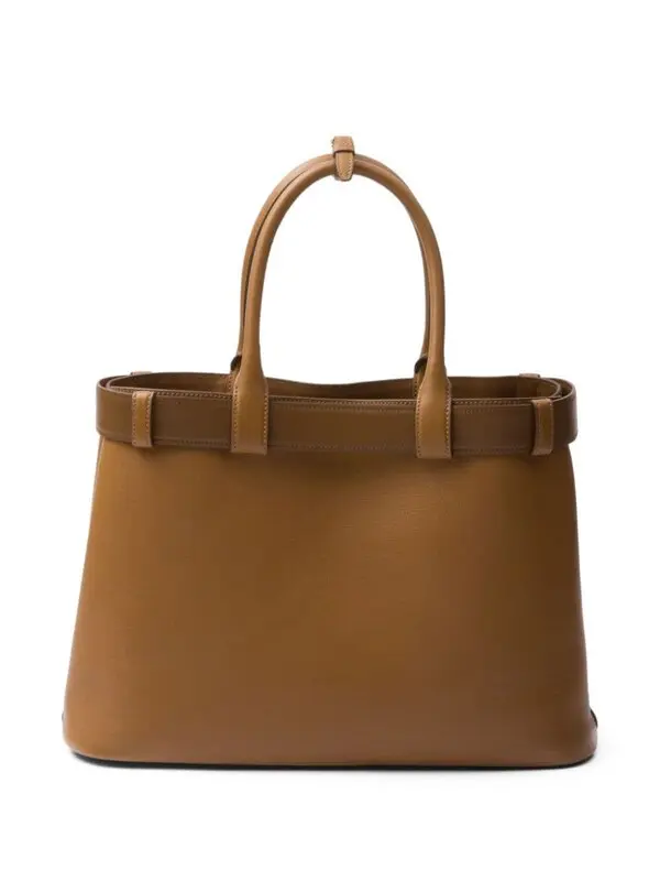 Prada Large Buckle Tote Bag - Brown
