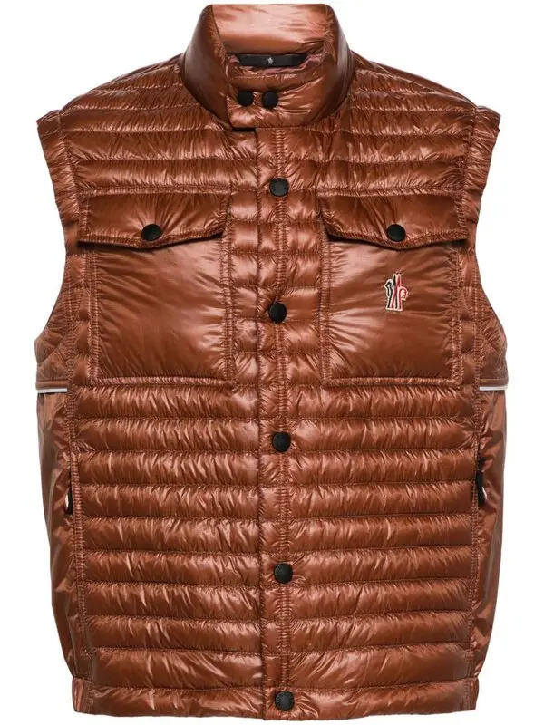 Moncler Ollon Ripstop Down Gilet - Brown