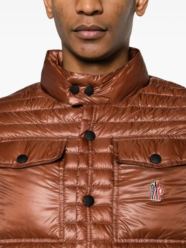 Moncler Ollon Ripstop Down Gilet - Brown
