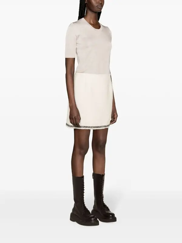 Moncler Contrasting-trim Tweed Miniskirt