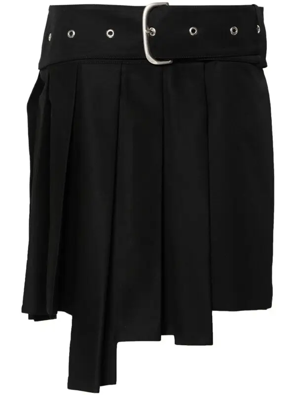 Off-White Wraparound Pleated Mini Skirt
