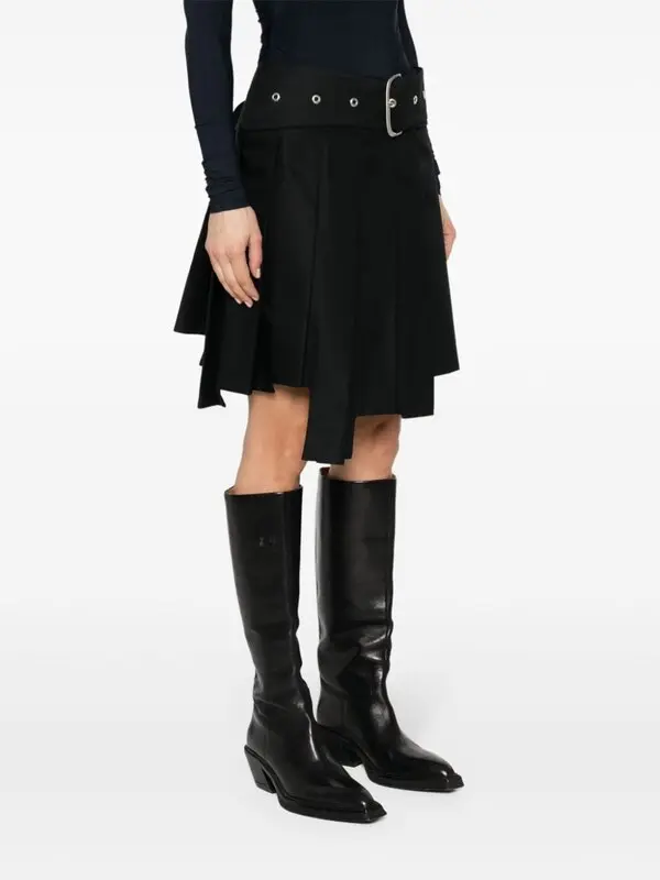 Off-White Wraparound Pleated Mini Skirt