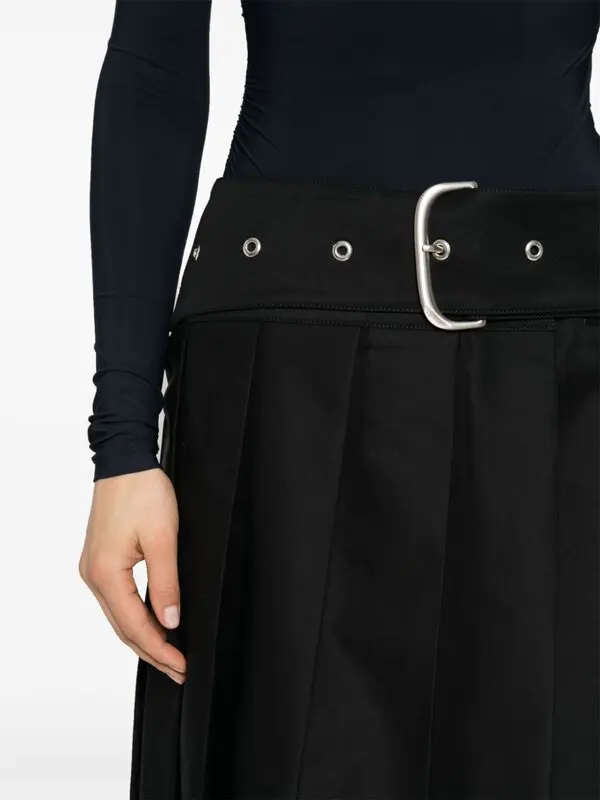 Off-White Wraparound Pleated Mini Skirt