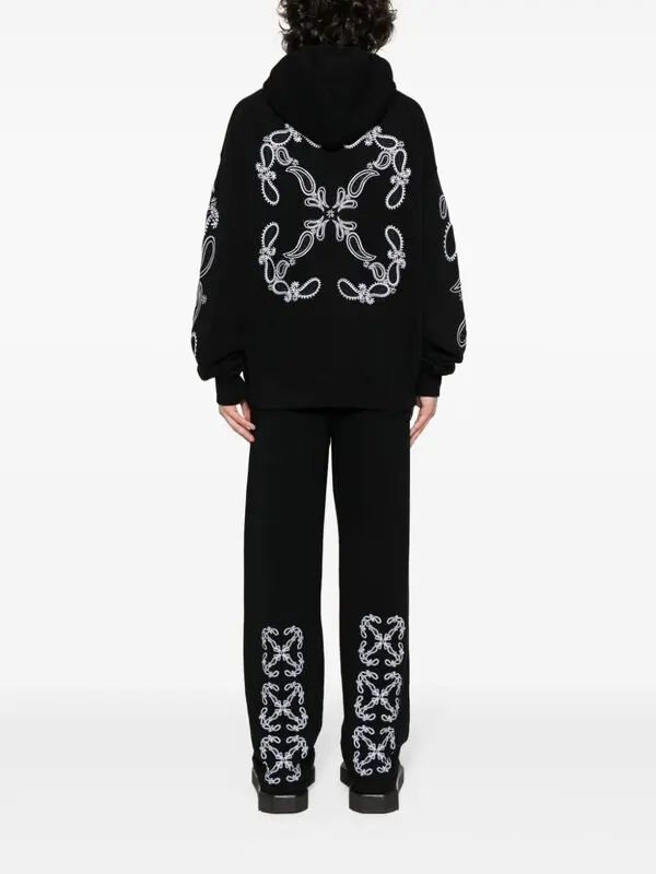 Off-White Bandana Arrows-embroidered Hoodie - Black