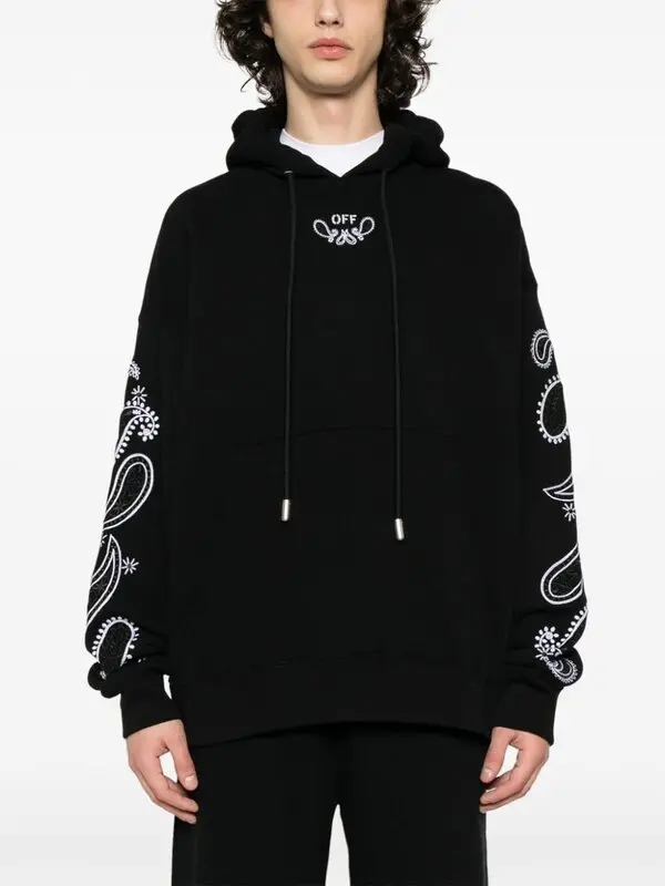 Off-White Bandana Arrows-embroidered Hoodie - Black