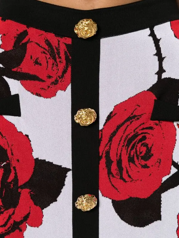 Balmain Floral-jacquard Midi Skirt