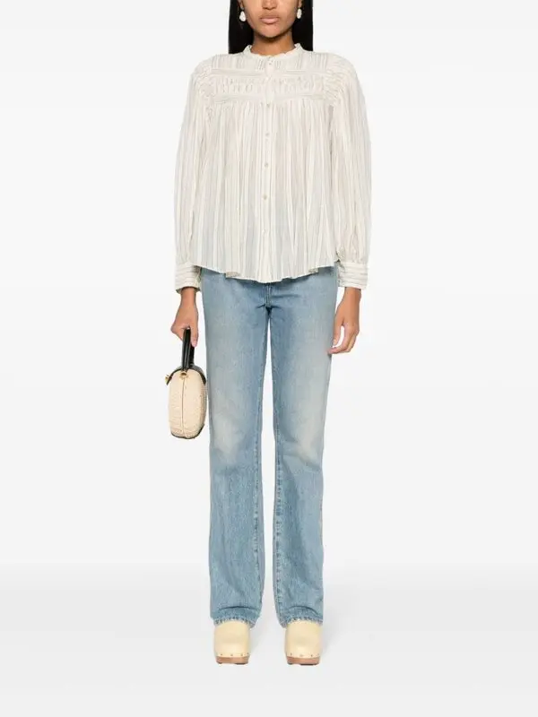 MARANT ETOILE Plalia Striped Blouse - Neutrals