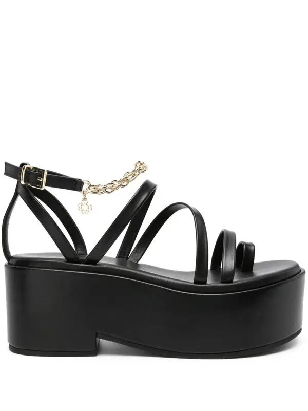 Maje Chain-embellished Platform Sandals - Black