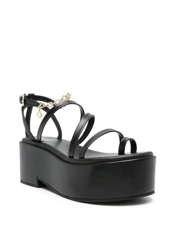 Maje Chain-embellished Platform Sandals - Black