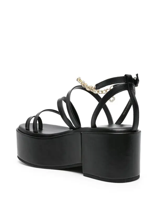 Maje Chain-embellished Platform Sandals - Black