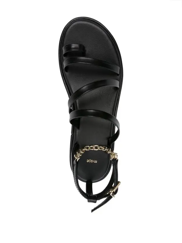 Maje Chain-embellished Platform Sandals - Black