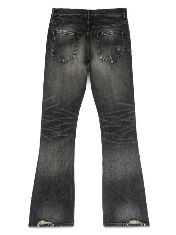PURPLE BRAND Rhinestone-embellished Bootcut Jeans - Black