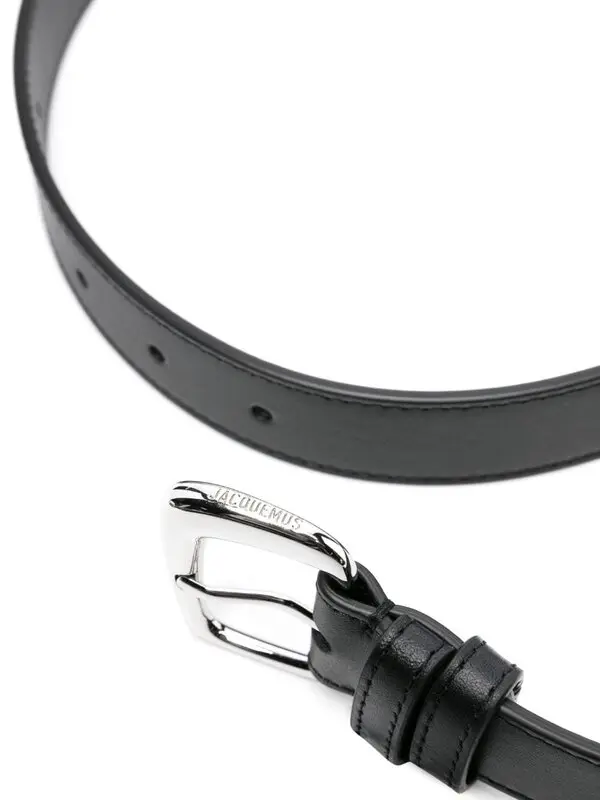 Jacquemus La Ceinture Ovalo Leather Belt, Black Jacquemus La Ceinture Ovalo J Buckle Belt In Black - 19% Off  main image 2
