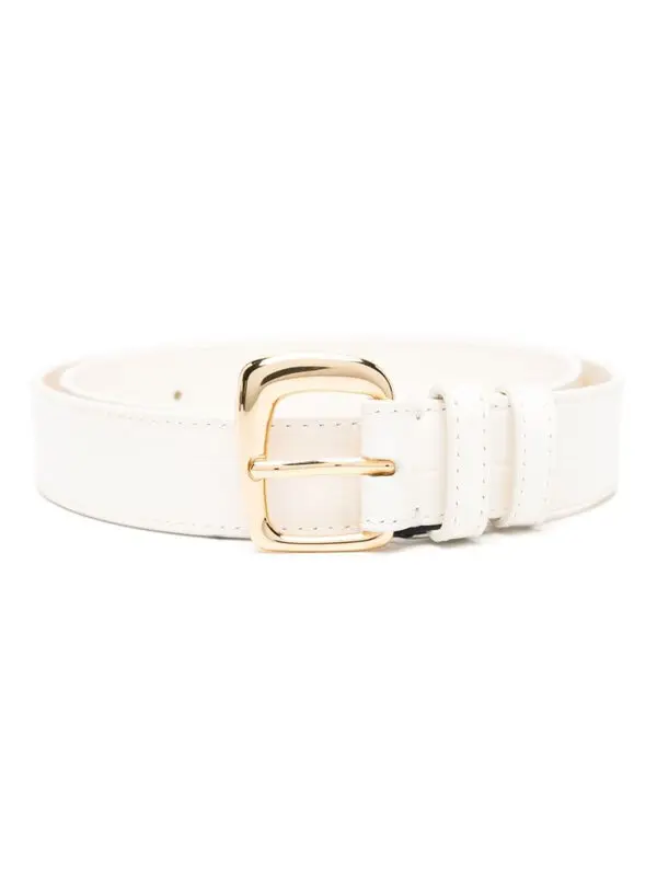 Jacquemus La Ceinture Ovalo Leather Belt - White