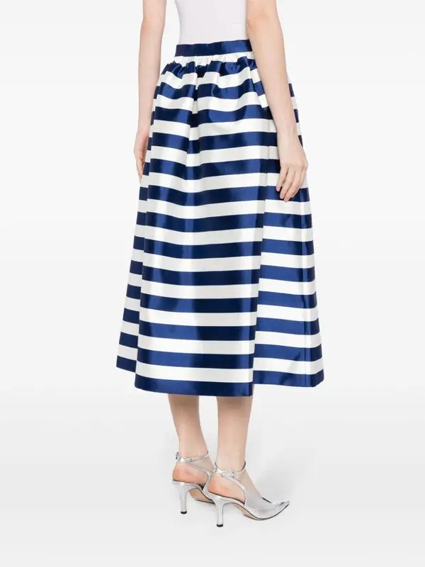 KIMHEKIM Striped Flared Mid-length Skirt