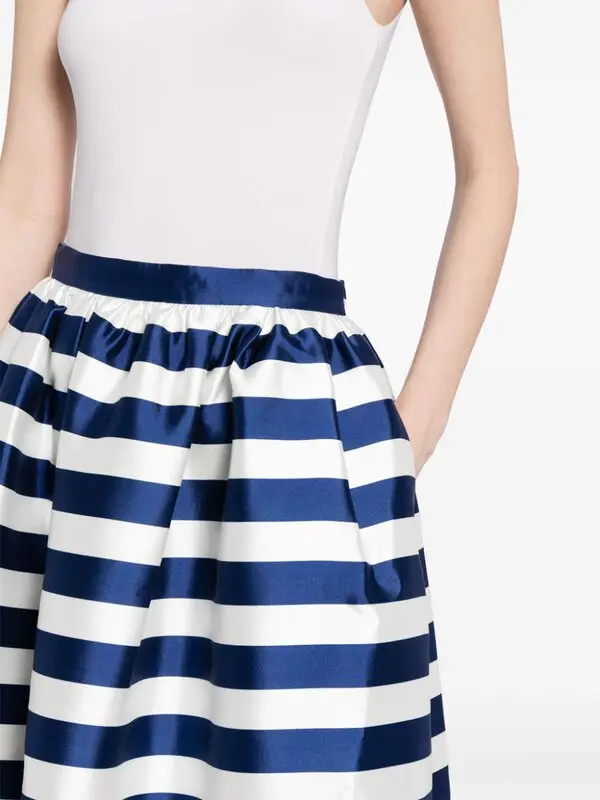 KIMHEKIM Striped Flared Mid-length Skirt