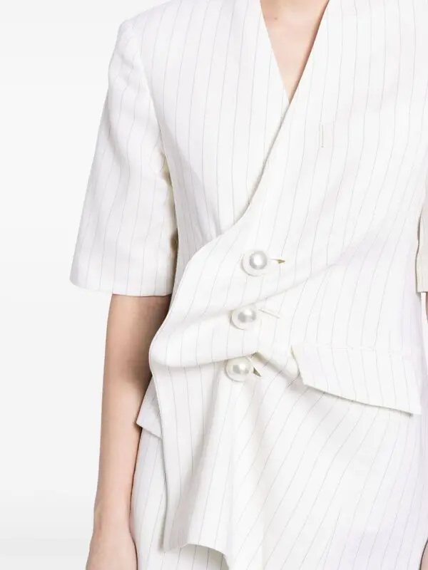 KIMHEKIM Pinstripe Gathered Blazer