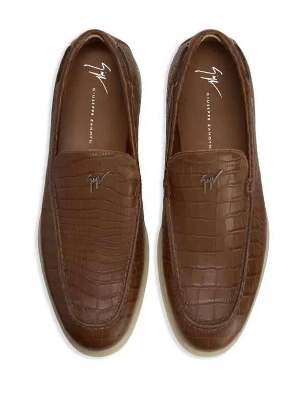 GIUSEPPE ZANOTTI Maui Leather Loafers - Brown