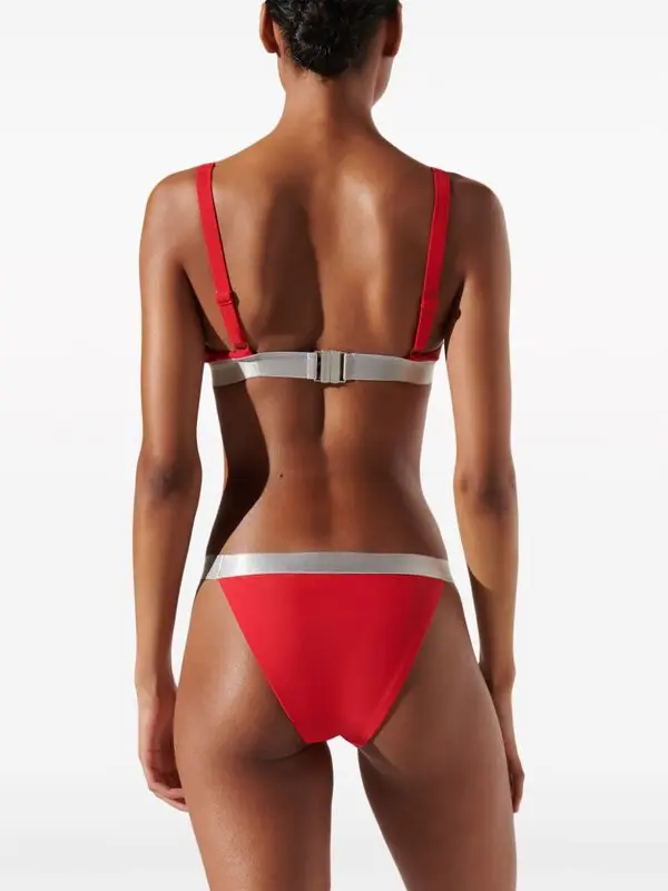 Karl Lagerfeld Logo-underband Triangle Bikini Top - Red