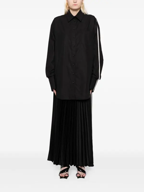 PETER DO Side-stripe Cotton Shirt - Black