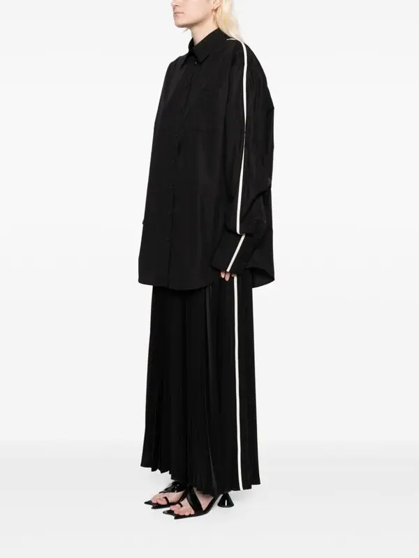 PETER DO Side-stripe Cotton Shirt - Black