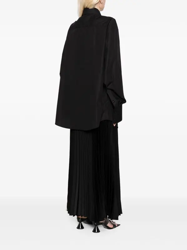 PETER DO Side-stripe Cotton Shirt - Black