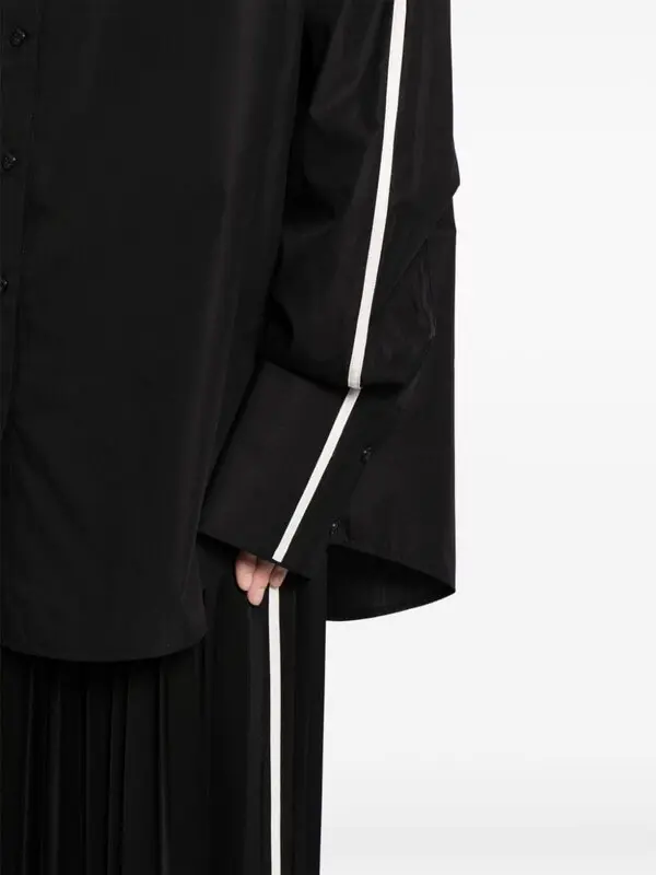 PETER DO Side-stripe Cotton Shirt - Black