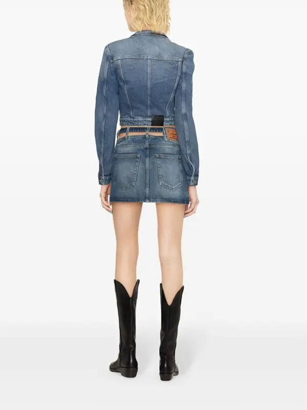 Off-White Strap-detailing Cropped Denim Jacket