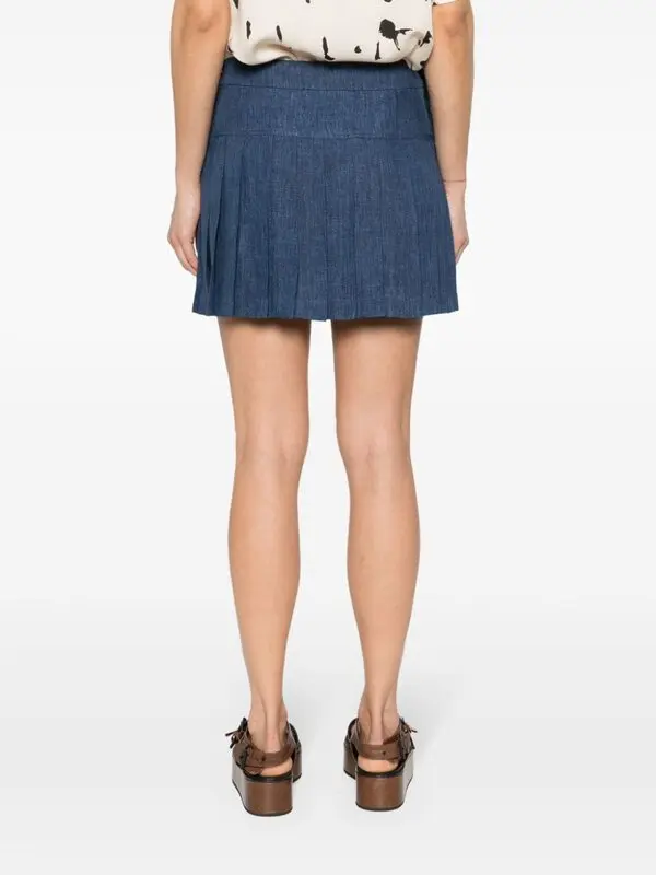 Palm Angels Logo-embroidered Pleated Skirt