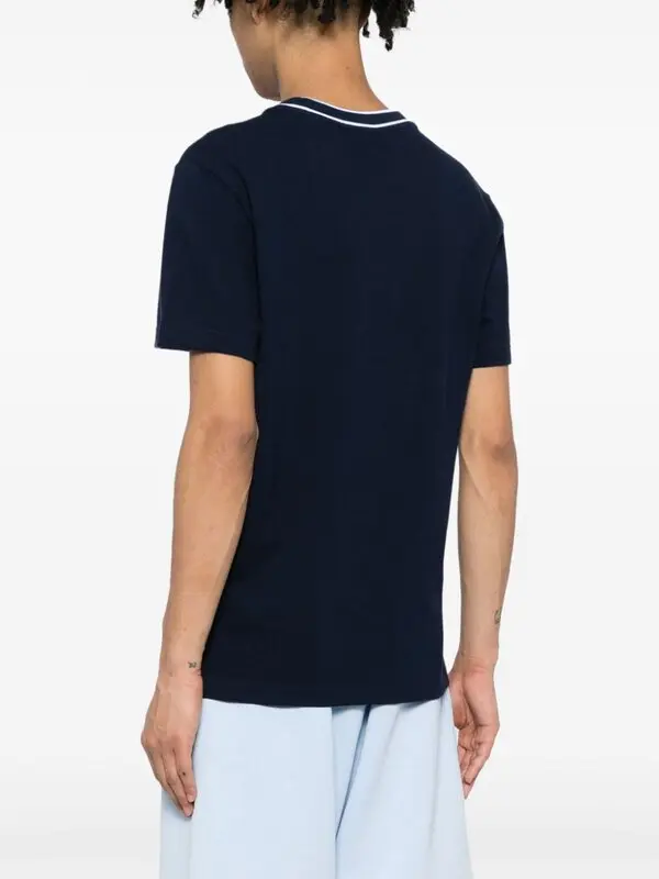 Lacoste Crocodile-appliqué Crew-neck T-shirt - Blue