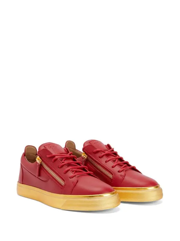 GIUSEPPE ZANOTTI Frankie Double-zip Low-top Sneakers - Red