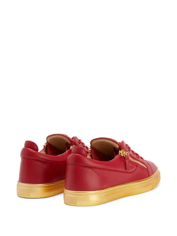 GIUSEPPE ZANOTTI Frankie Double-zip Low-top Sneakers - Red