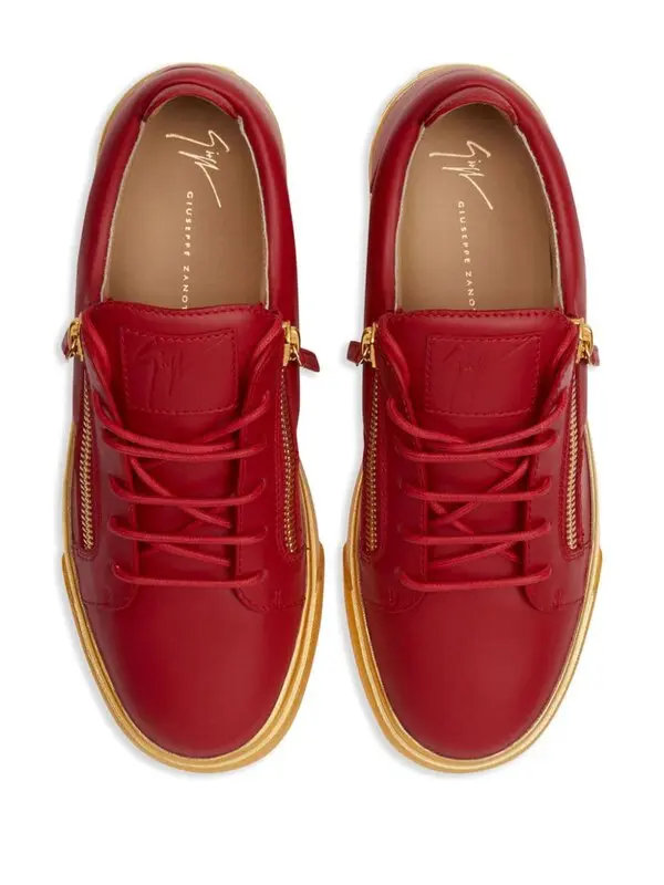 GIUSEPPE ZANOTTI Frankie Double-zip Low-top Sneakers - Red