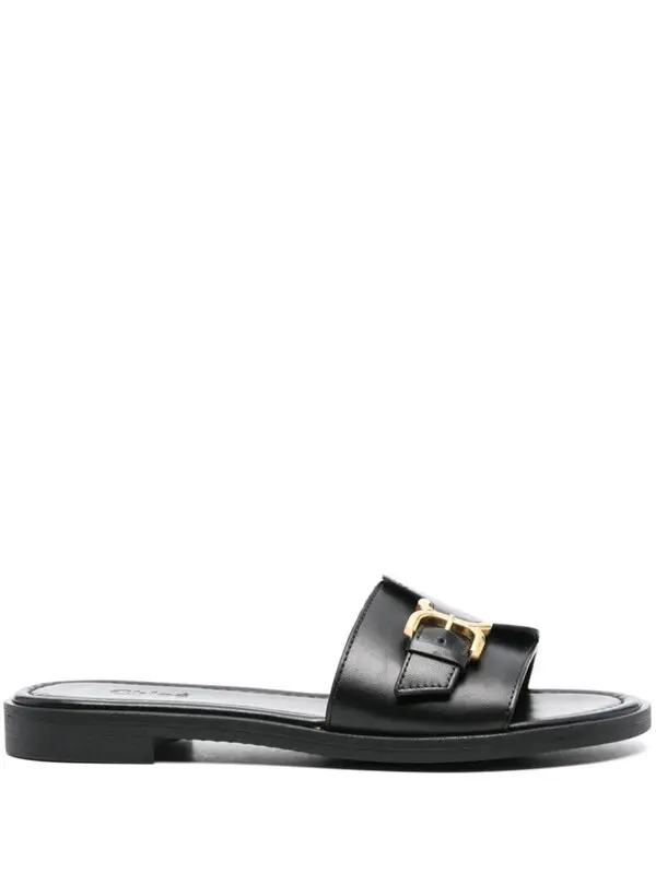 Chloé Marcie Leather Slides - Black