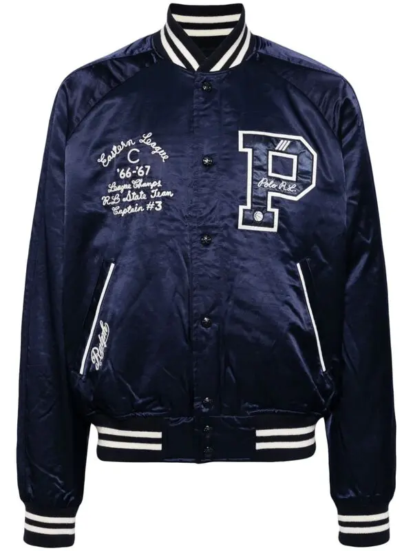 Polo Ralph Lauren Logo-appliqué Satin Bomber Jacket