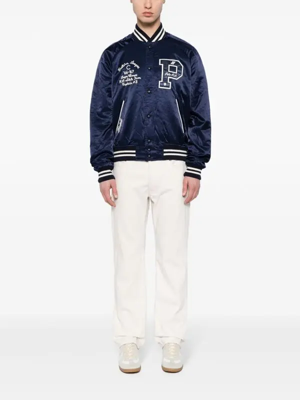 Polo Ralph Lauren Logo-appliqué Satin Bomber Jacket