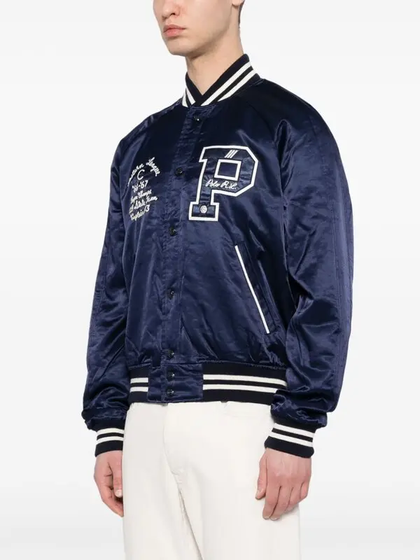 Polo Ralph Lauren Logo-appliqué Satin Bomber Jacket