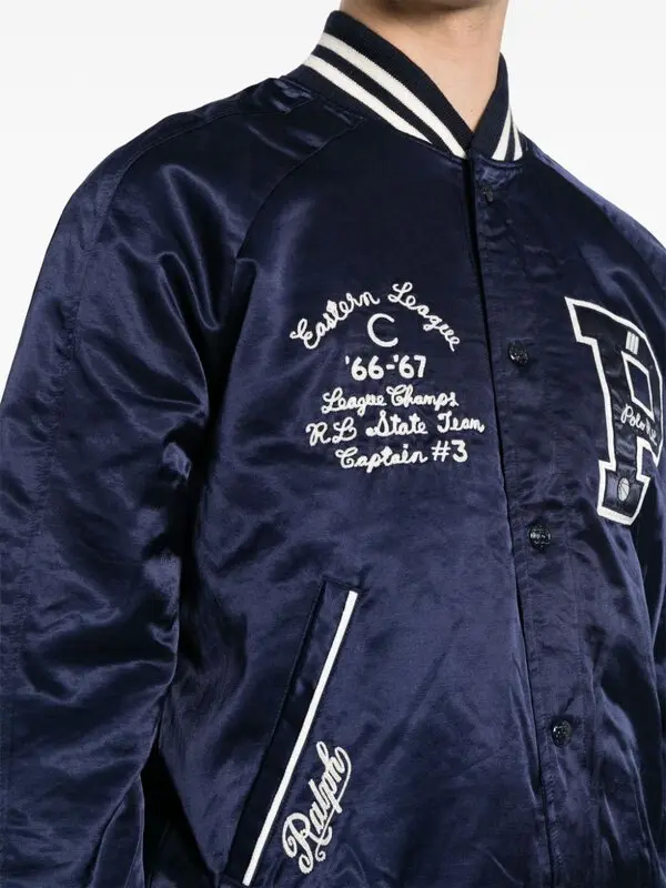Polo Ralph Lauren Logo-appliqué Satin Bomber Jacket