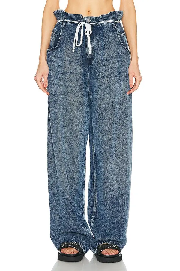 Isabel Marant Étoile Jordy Baggy Wide Leg Denim - Light Blue